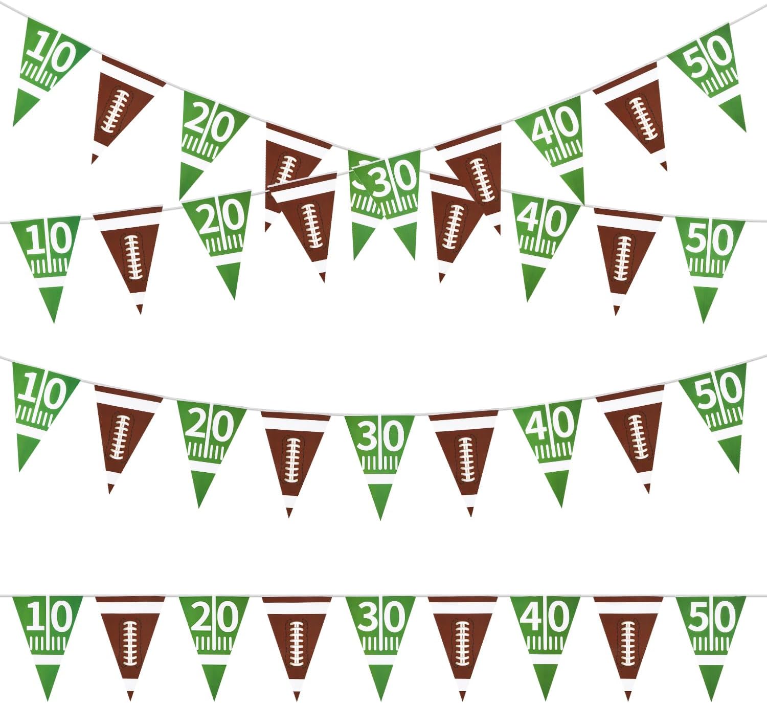 Amazon.com: lasuroa 4pcs Football Pennant Banner, Triangle Football ...