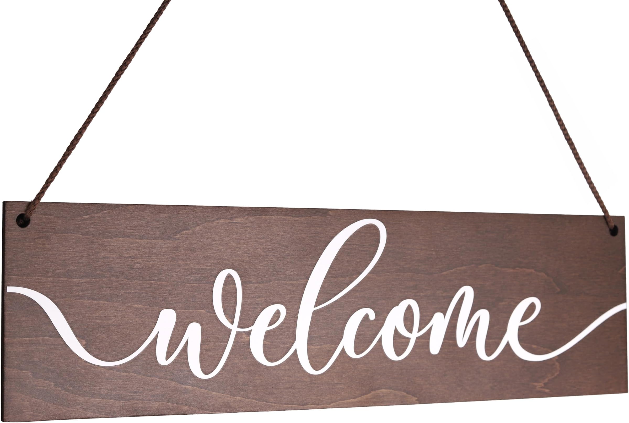 Amazon.com: ALBEN Wooden Hanging Welcome Sign – Reversible Message 12 ...