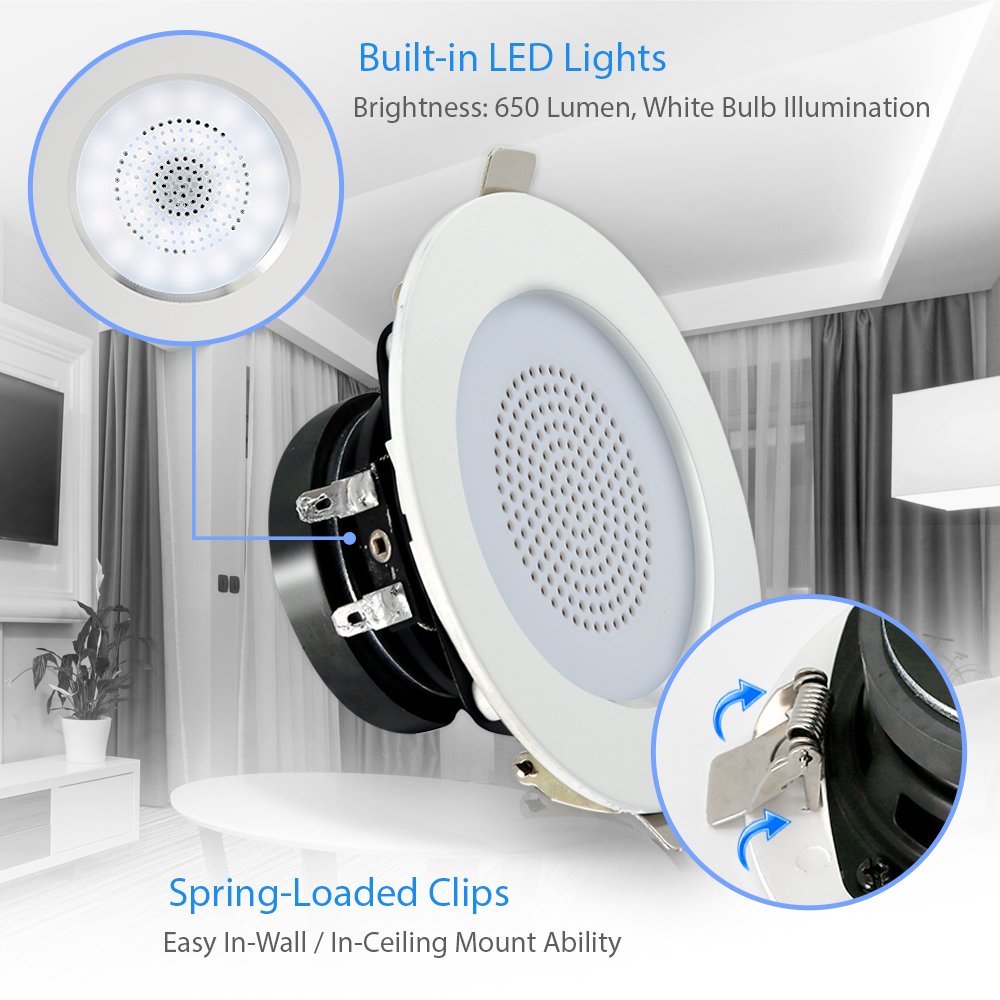 Buy Pyle 3” Bluetooth Flush Mount in-Wall in Ceiling 2-Way Home Speaker ...