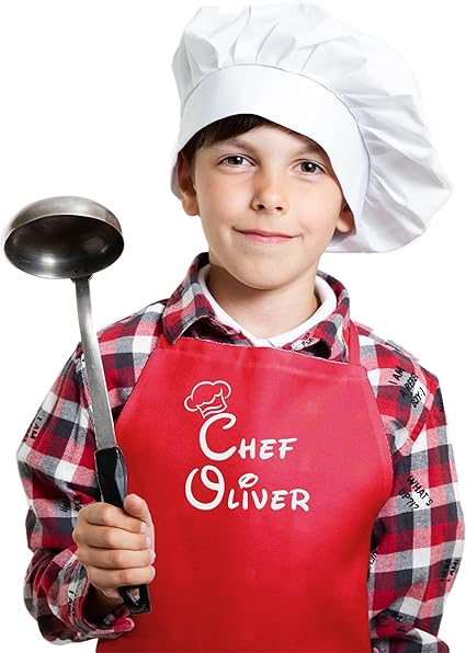 Amazon.com: Personalized Kids Apron with Custom Name - Embroidered Kids ...