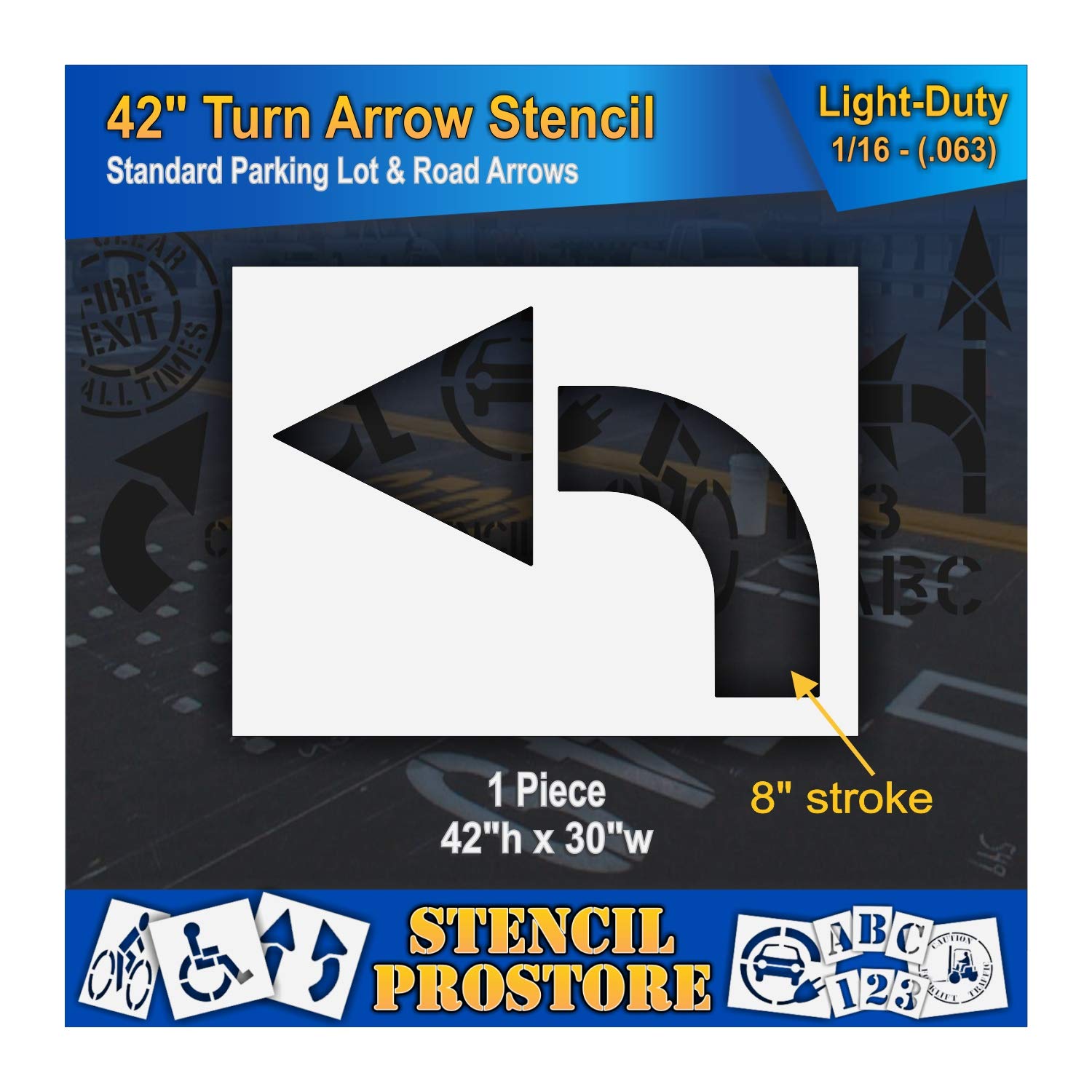 Snapklik.com : Pavement Stencils - 42 Inch - Curved/Turn Arrow Stencil ...