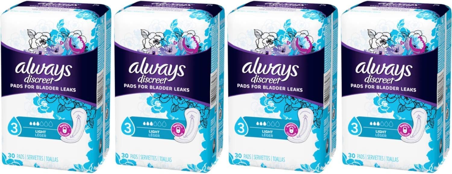 Amazon.com: Always Discreet Boutique Incontinence Pads, Size 4 ...