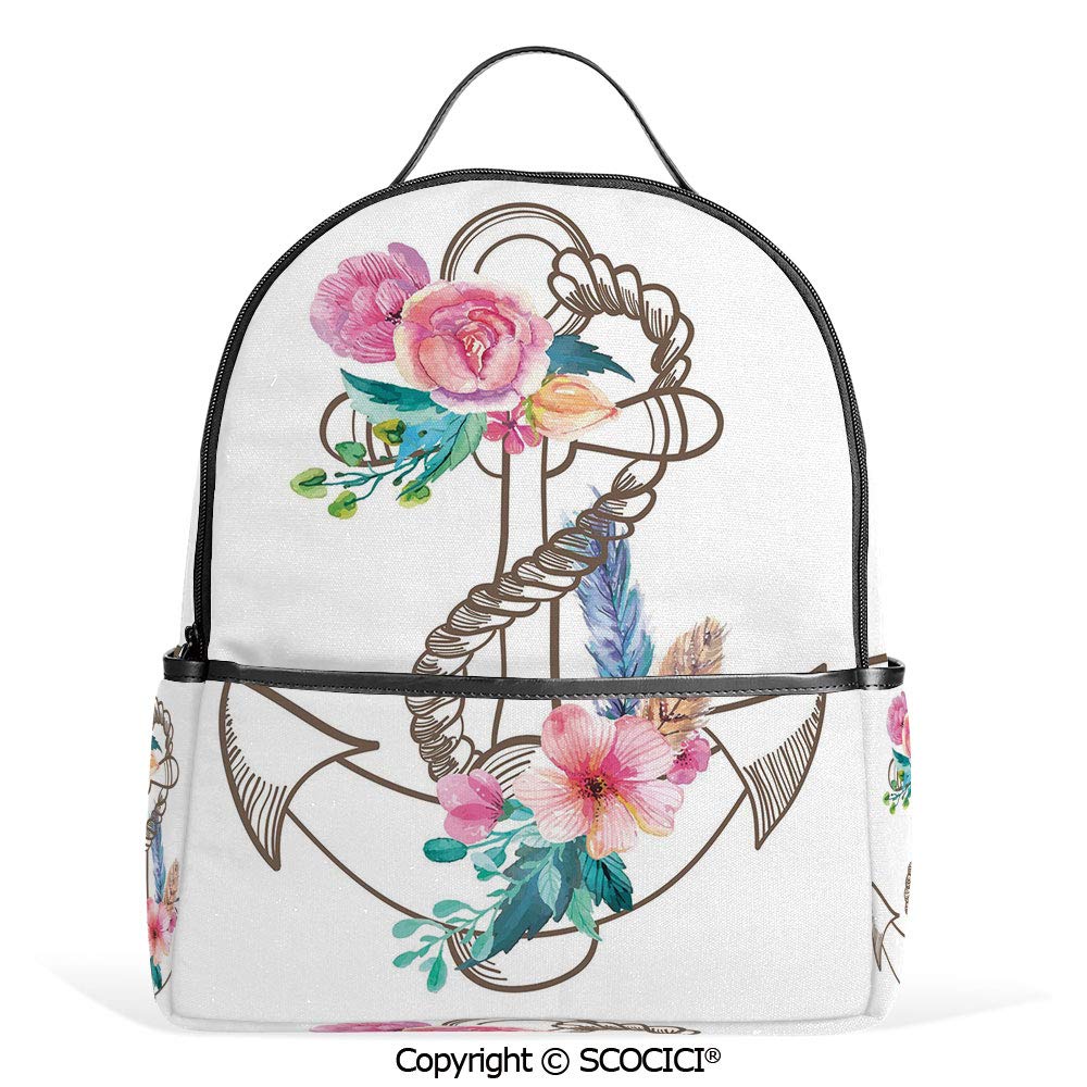 Buy All Over Printed Backpack Watercolor Spring Blossoms and Feathers ...