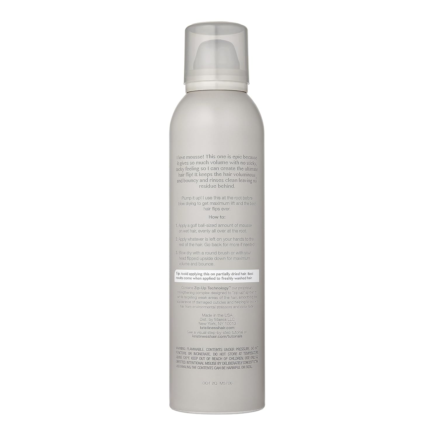 Kristin Ess Mousse voluminizadora para el cabello con aceite de ricino ...