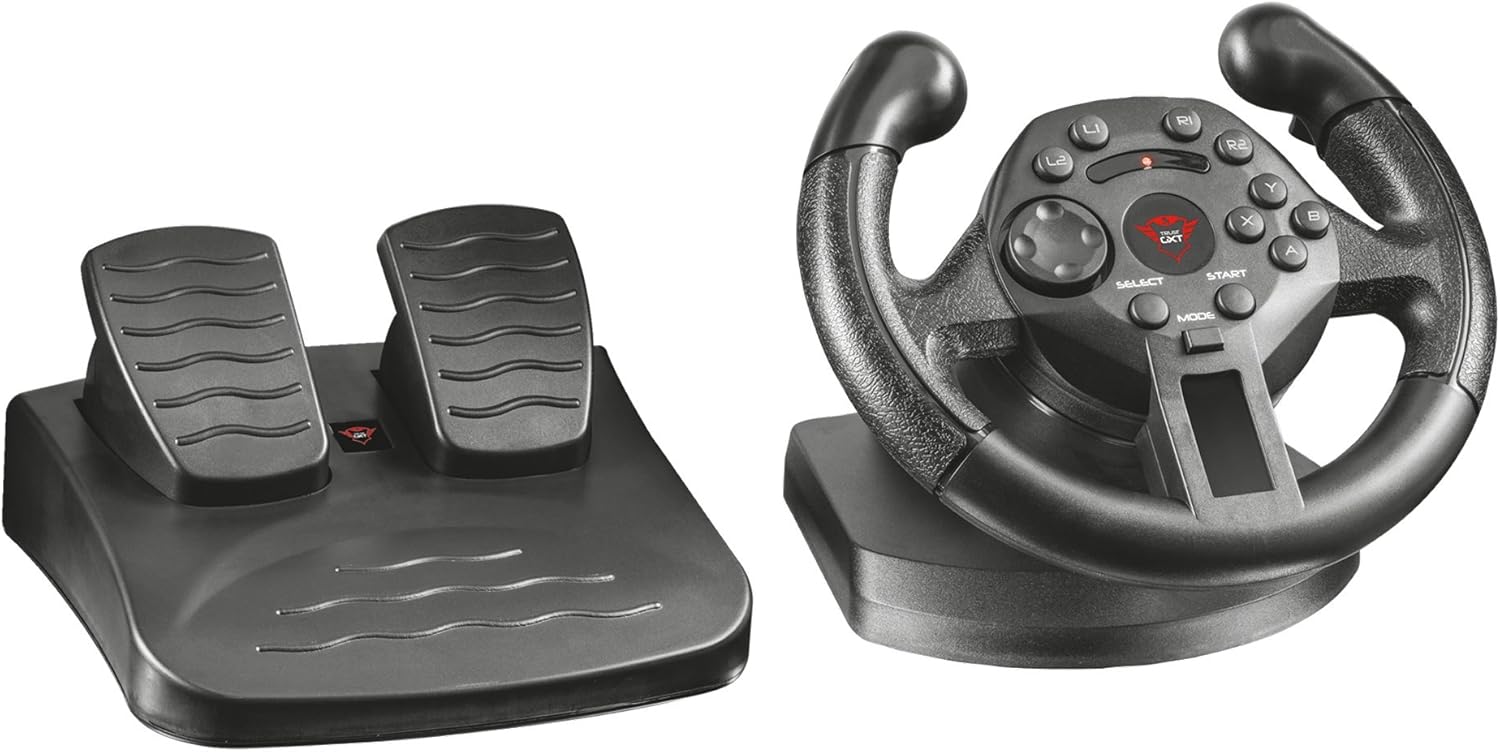 Trust GXT27 USB Powered Force Vibration Feedback Steering Wheel / Wired ...