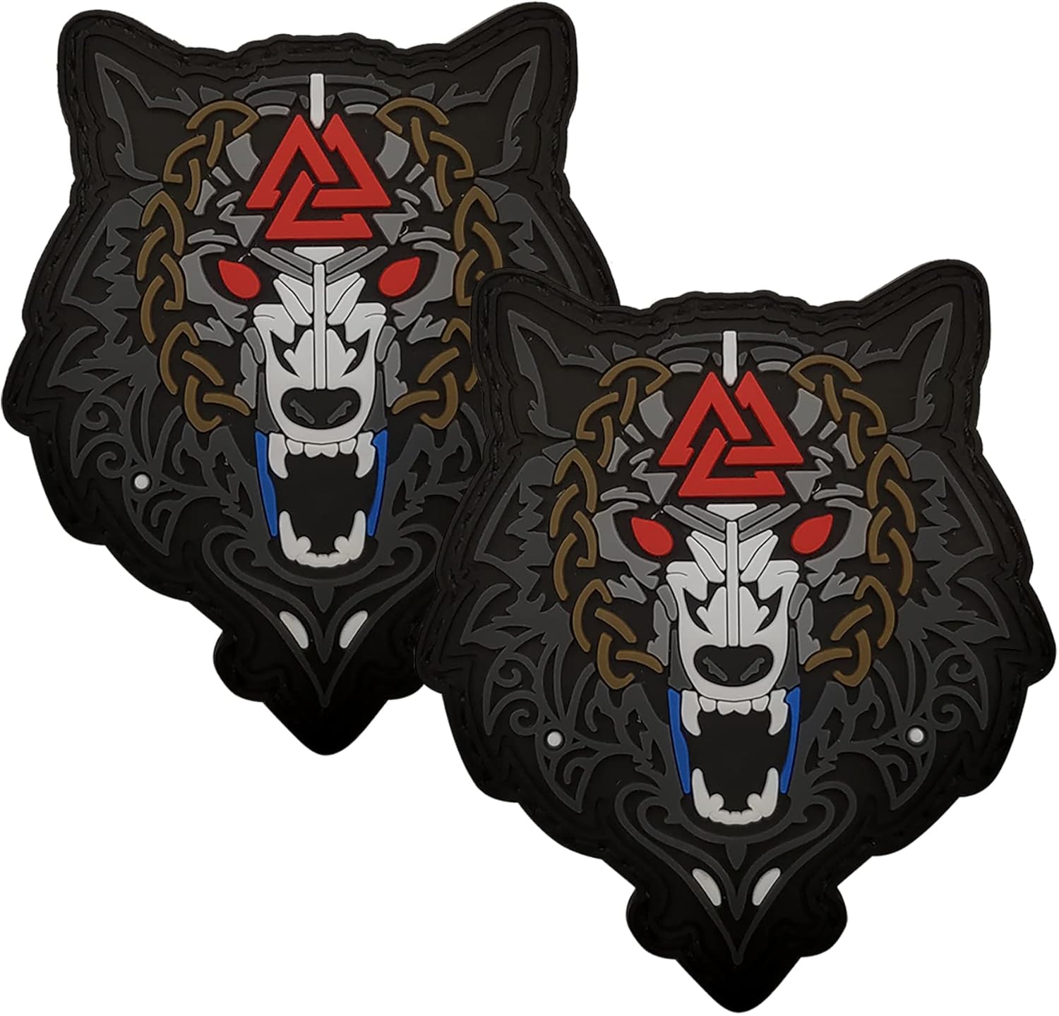 Amazon.com: 2 PCS AliPlus Viking Patches Viking Wolf Patch Valknut PVC ...