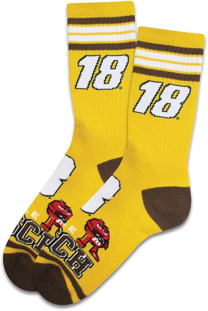 Amazon.com: Kyle Busch #18 NASCAR Mens Socks size 10-13 : Clothing ...