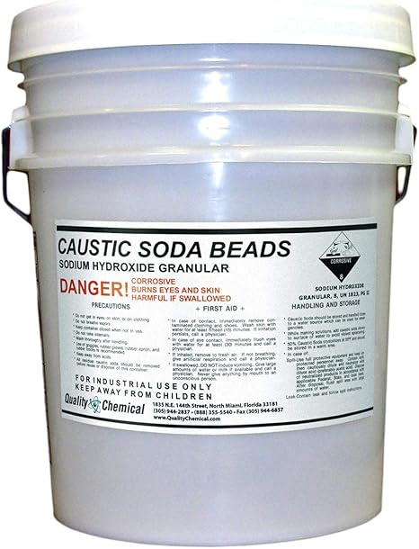 Sodium Hydroxide (Caustic Soda Beads) - 40 lb Pail : Amazon.ca: Health ...