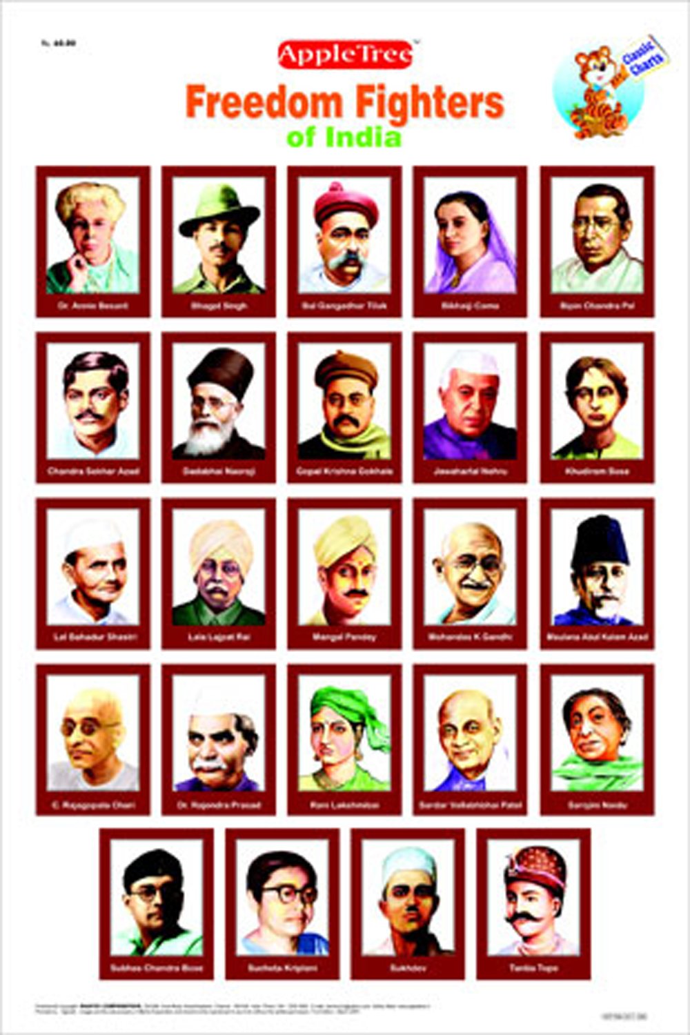 Educational Charts : Freedom Fighters : Na: Amazon.in: Books