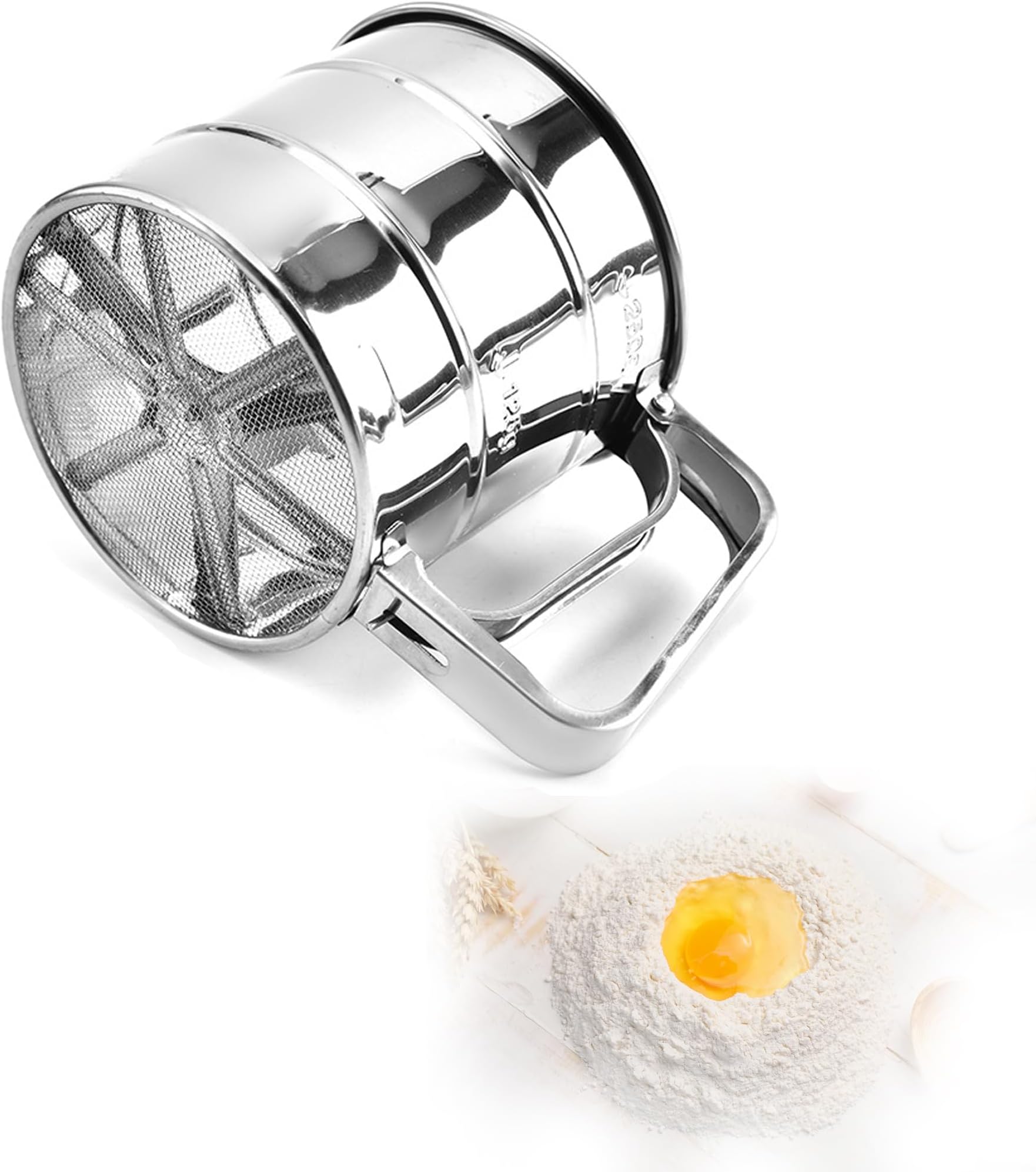 Amazon.com: Flour Sifter, Powder Sugar Sifter for Baking, Double Layer ...