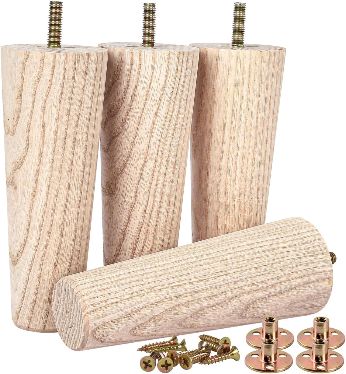 Amazon.com: 8 inch / 20cm Ash Wood Furniture Legs, Btowin VCF 4Pcs Mid ...