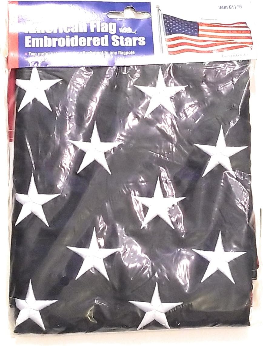 Amazon.com : American Flag with Embroidered Stars 3 FT. x 5 FT. : Patio ...