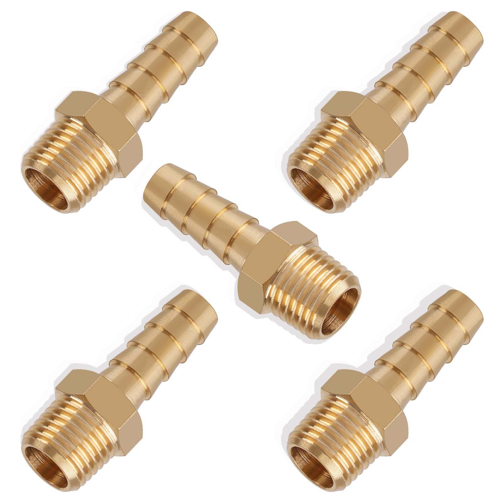 Snapklik.com : Boeray 5pcs Brass Hose Barb Fittings - 5/16 Inch Barb To ...