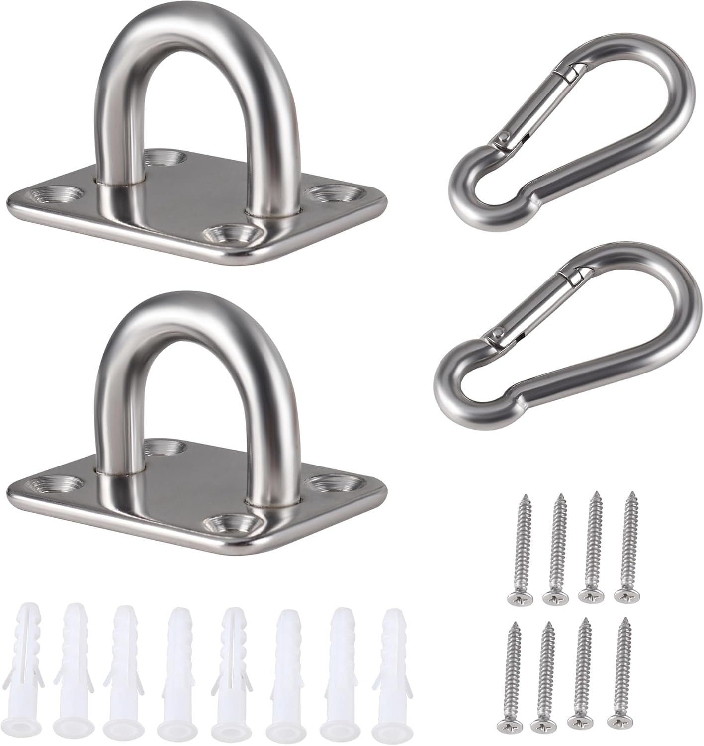 Amazon.com: HANLATO 2PCS M8 Square Pad Eye Hooks M8 Heavy Duty 304 ...