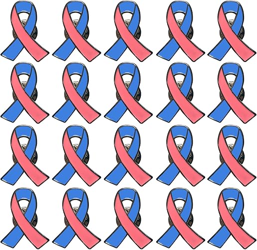 Amazon.com: 25 Pcs Pink & Blue Awareness Ribbon Pin for Birth Defects ...