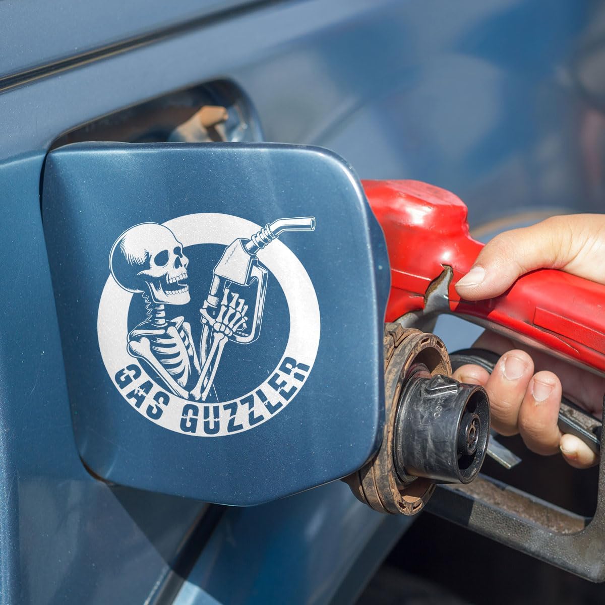 Amazon.com: Gas Guzzler Skeleton Sticker – Funny Fuel Tank Vinyl Decal ...