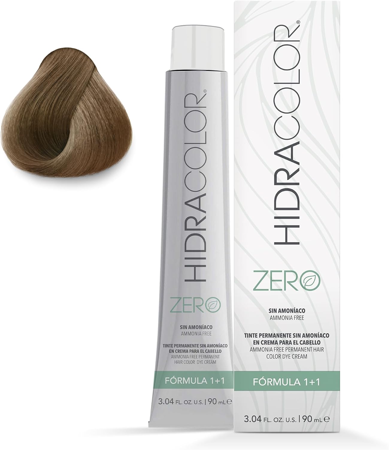 HIDRACOLOR - Tinte Permanente para Cabello Zero Color 8 Rubio Claro 90 ml, sin Amoniáco, Cubre ...
