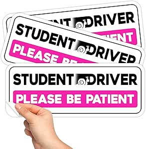 Amazon.com: Student Driver Stickers - Please Be Patient Student Driver ...