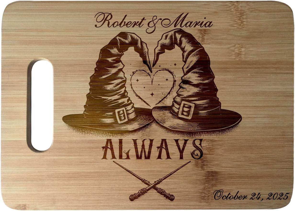Amazon.com: Always Enchanted Wizard Couple Cutting Board, Chopping ...