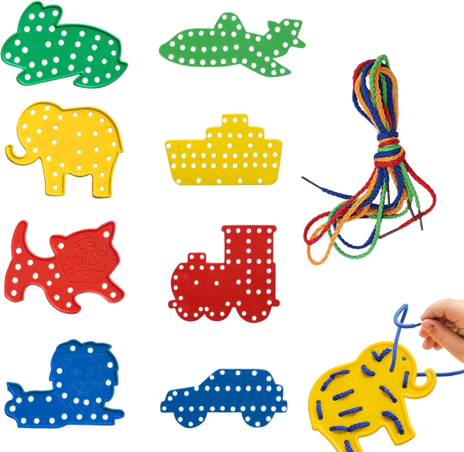8PCS Threading Toys Fine Motor Skills Toys Toddler Threading Toy 8 ...