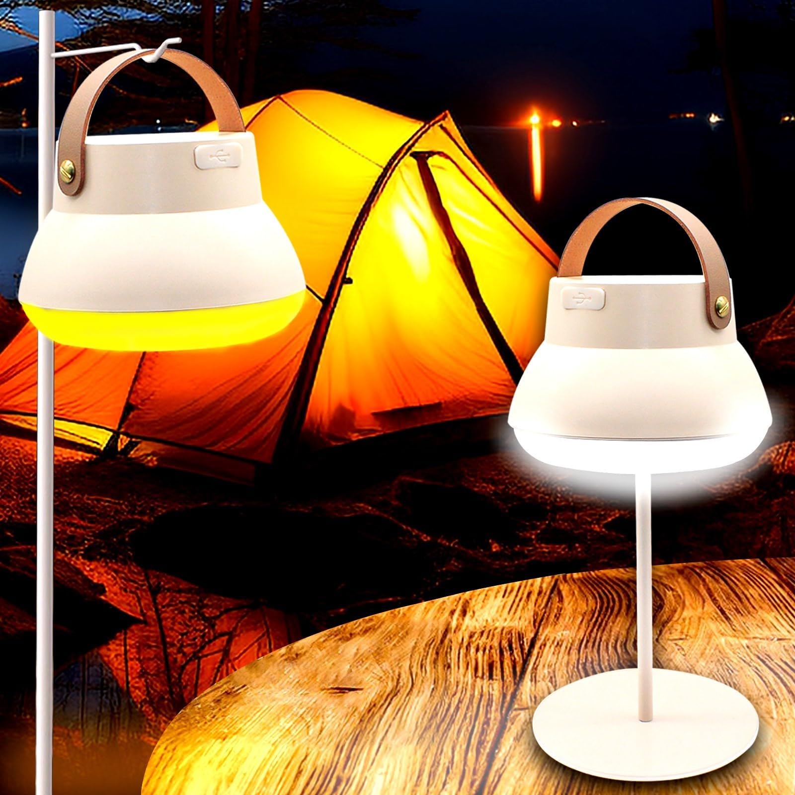 Tischlampe LED Nachttischlampe Klappbare Tragbare Laternenlicht ...