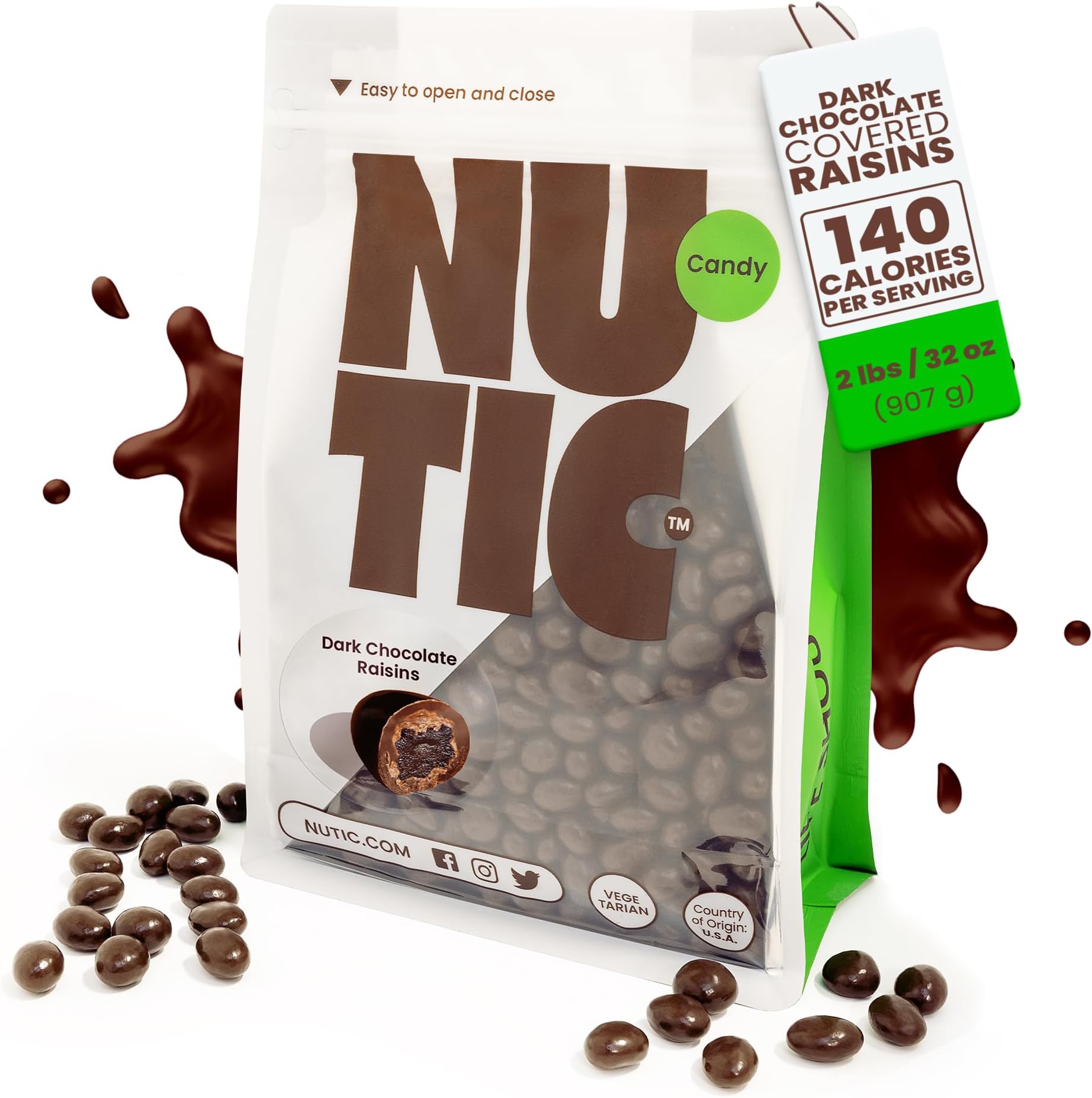 Amazon.com : FirstChoiceCandy Chocolate Covered Raisins (Jumbo Milk, 1 ...