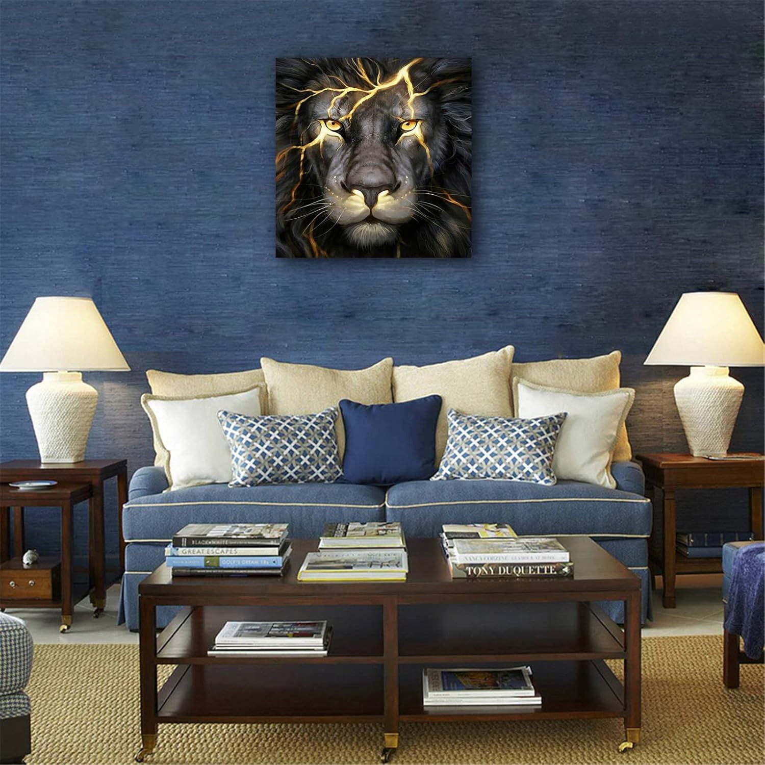 Buy Led Lamp Lion Wall Art - African Wild Animal Picture Lighted Leo ...