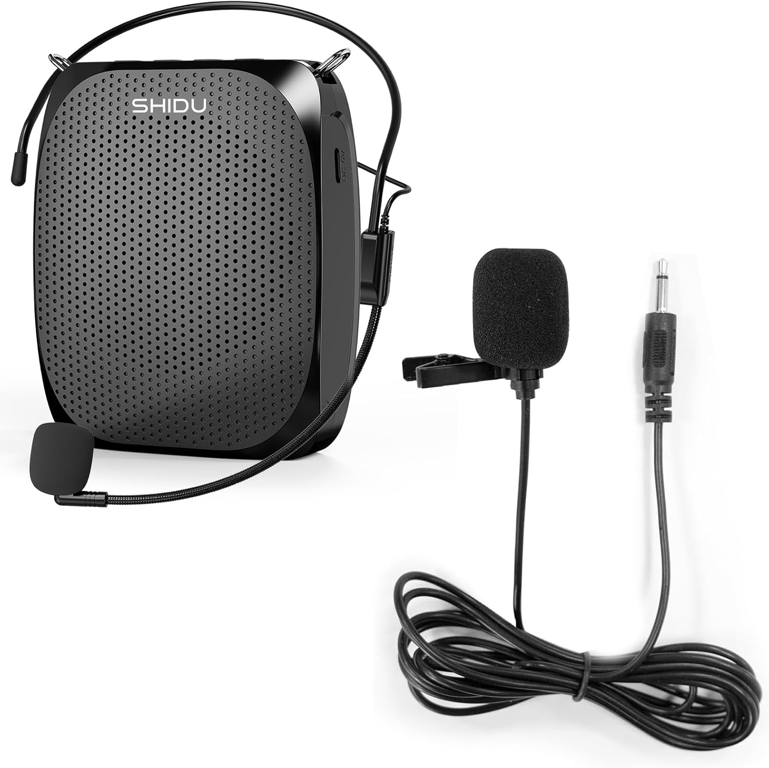 Amazon.com: SHIDU Portable Voice Amplifier Microphone Headset and 3.5mm ...