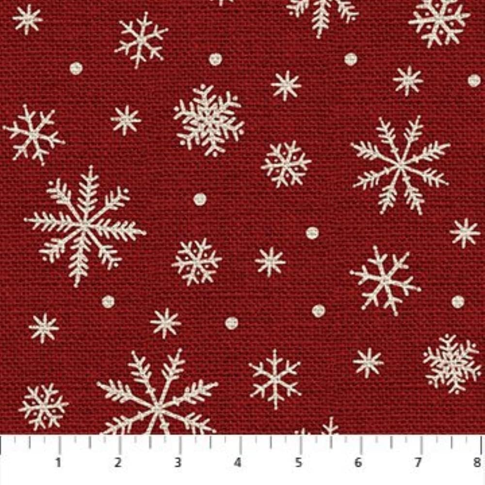 Amazon.com: Northcott Warm & Cozy Flannel F24682 26 Red Snowflakes ...