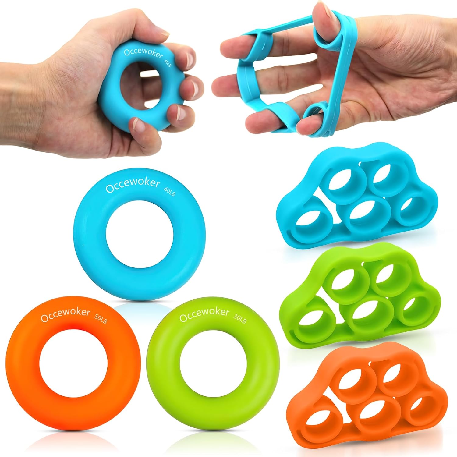 Hand Grip Strengthener, 6 Pcs Different Resistance Levels hand ...