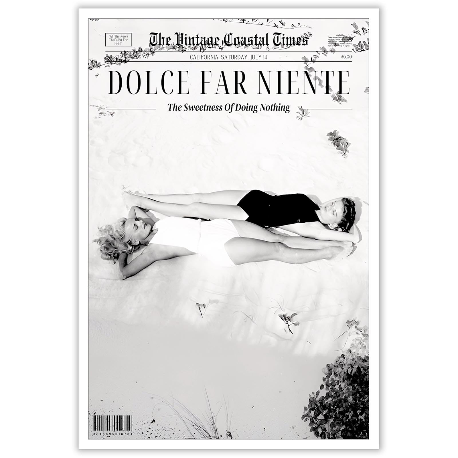 Amazon.com: Generic Dolce Far Niente Newspaper Headline Poster Retro ...