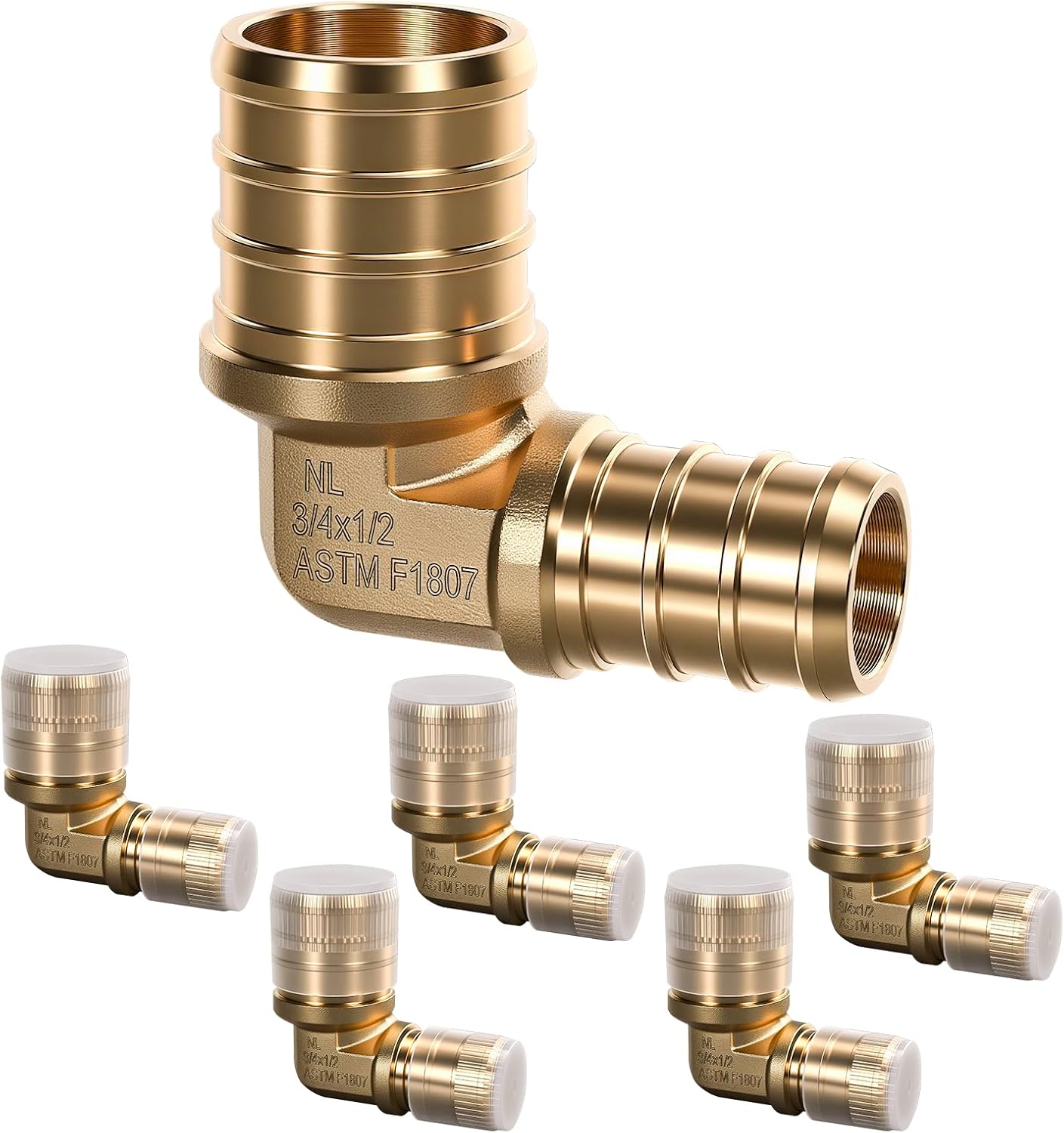 Amazon.com: OURU PEX Fittings 3/4 Inch x 1/2 Inch, 6PCS Elbow Lead-Free ...