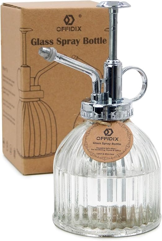 Amazon.com : OFFIDIX Glass Spray Bottle for Plants, 6.3" Tall Vintage ...