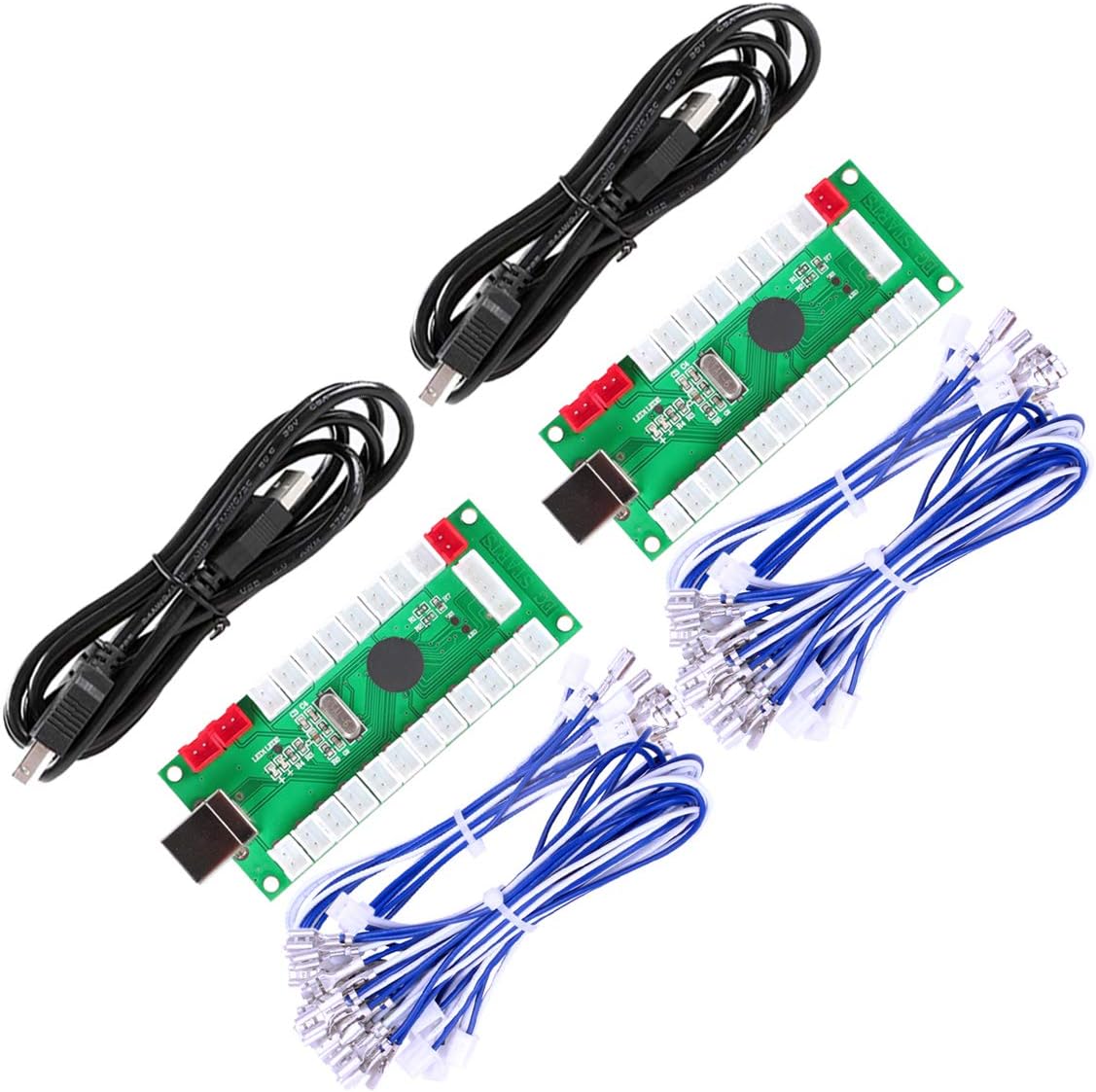 Amazon.com: SJ@JX 2 Player Arcade Game Stick DIY Kit Buttons with Logo ...