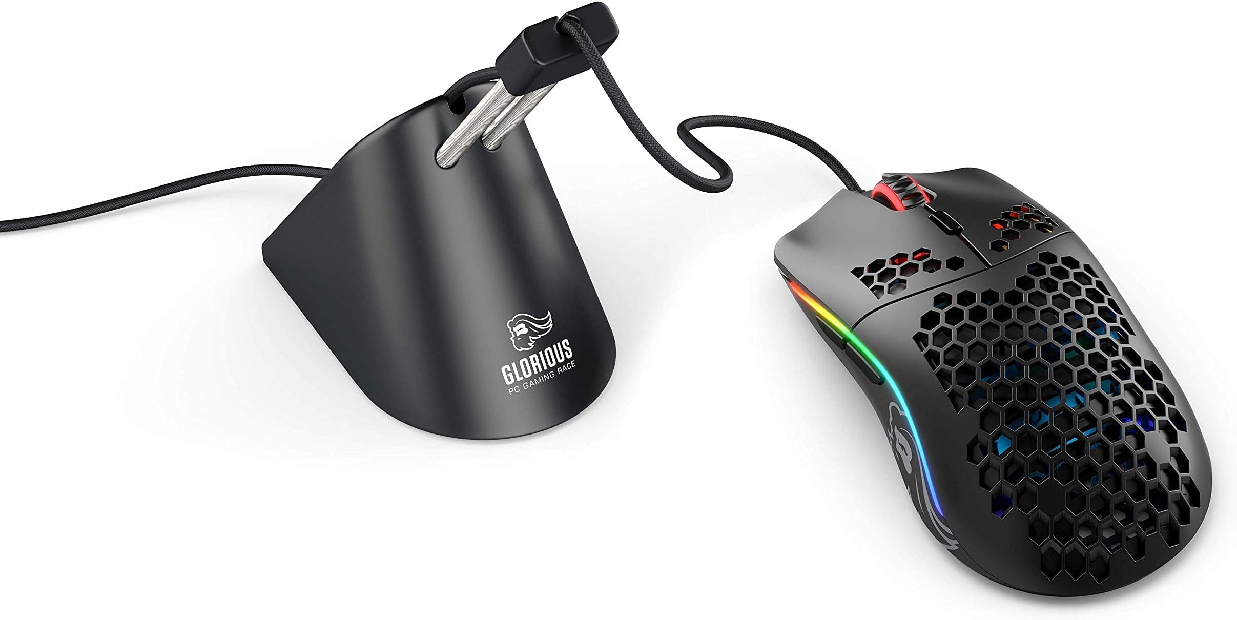 Amazon.com: (Mouse + Bungee) Glorious Model O (Matte Black) + Black ...