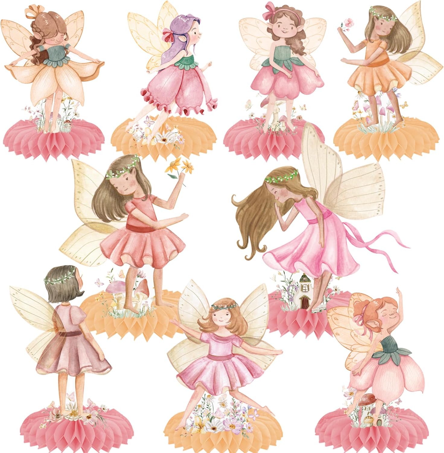 Amazon.com: Fairy Honeycomb Centerpieces 11Pcs Fairy Birthday Party ...