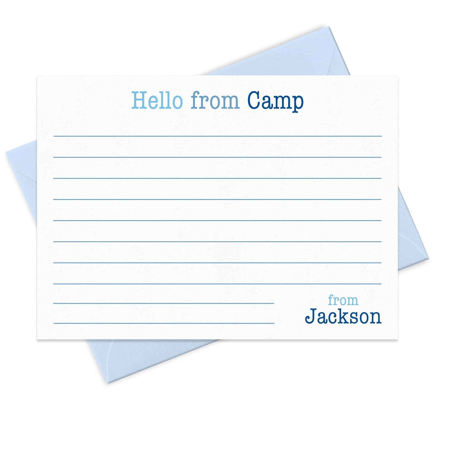 Amazon.com: Boys Personalized Camp Stationary Note Card & Envelope ...