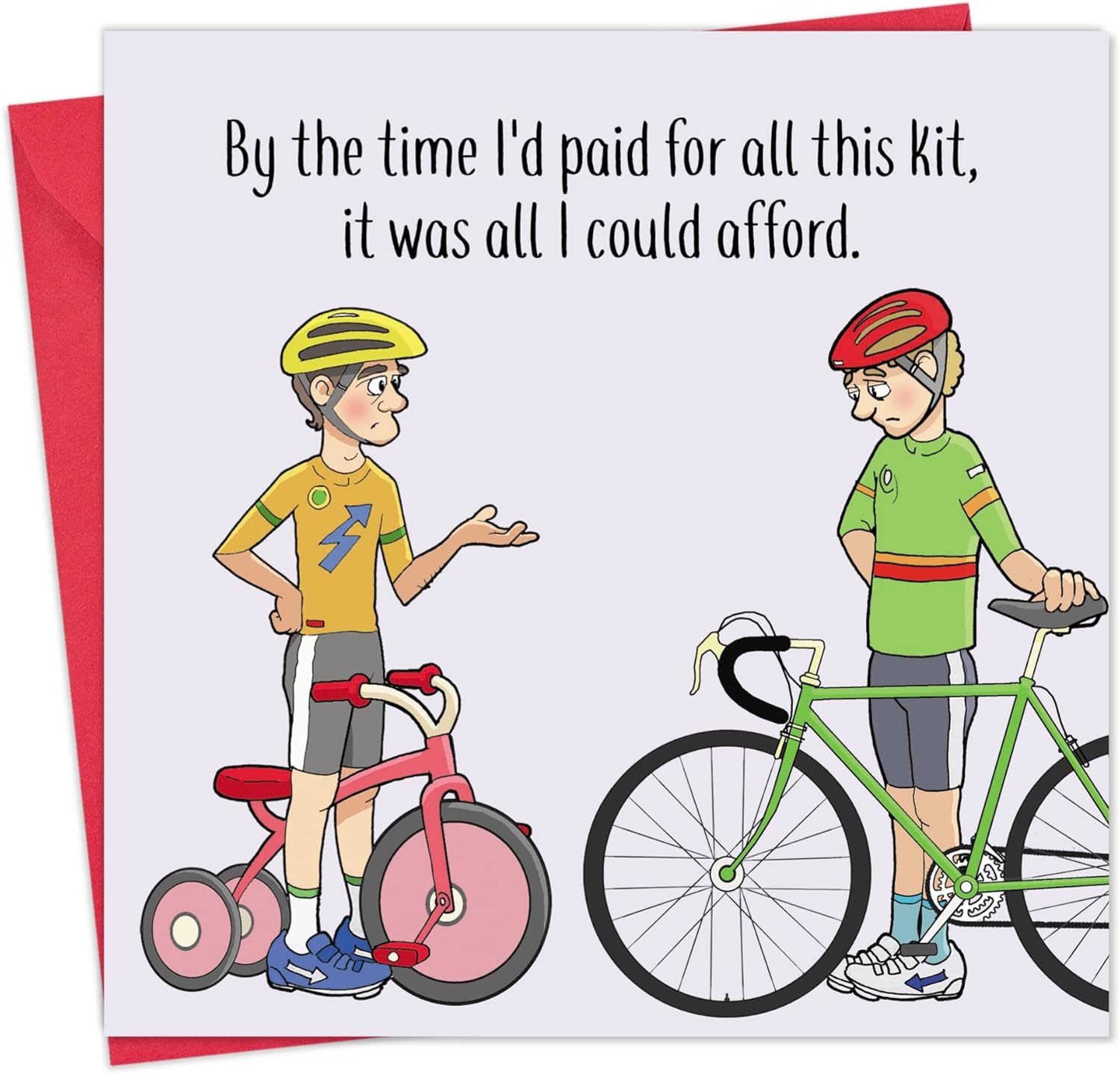 Amazon.com : Twizler Funny Card with Childrens Bike Cyclist - Blank ...