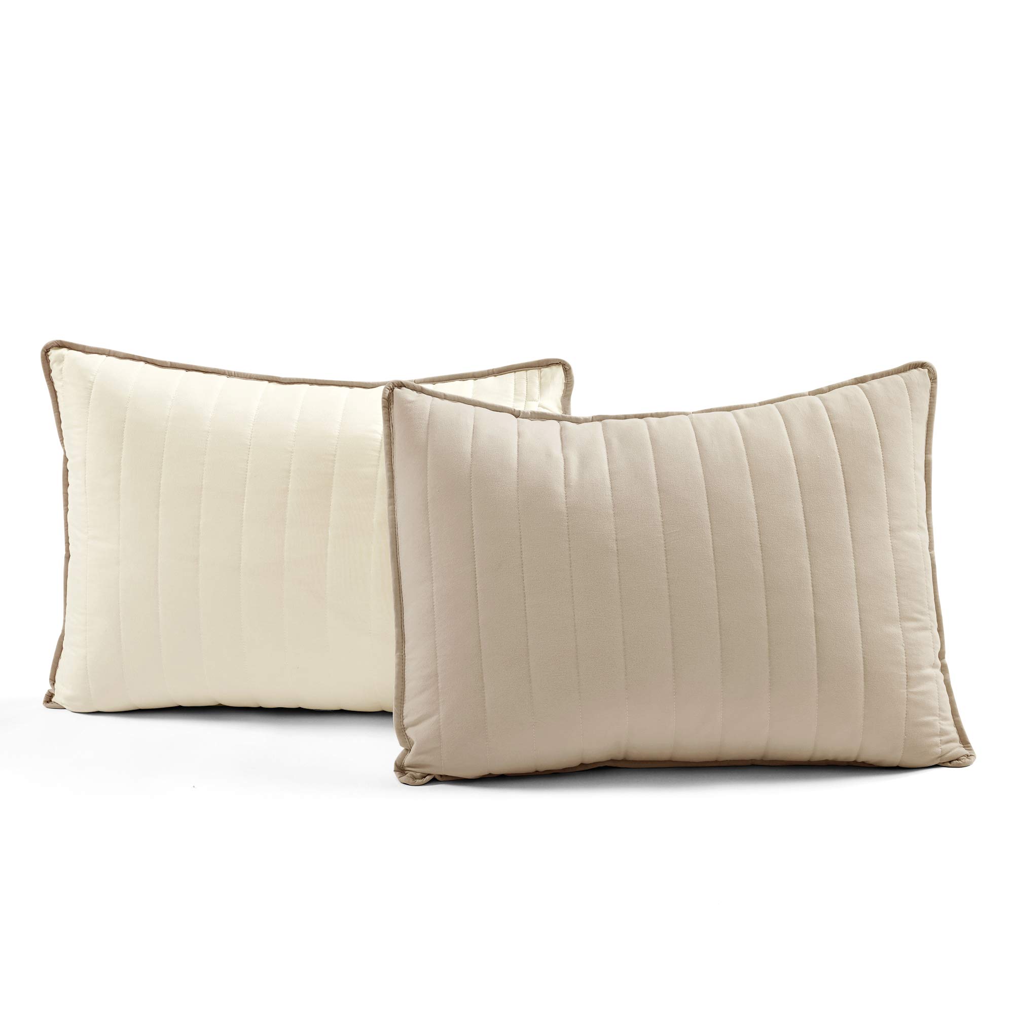 Lush Decor Soft Stripe All Season 3 Piece Quilt/Coverlet Set, Neutral ...