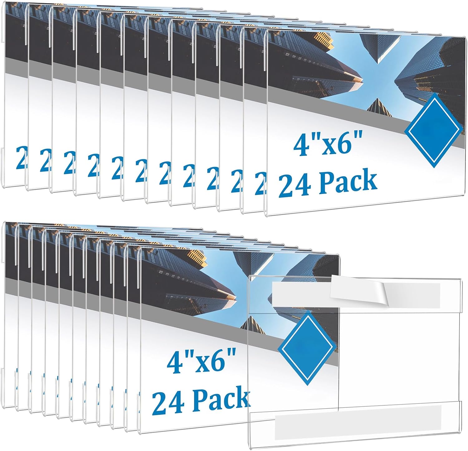 Amazon.com : 24 Pack Acrylic Wall Mounted Sign Holder Wall Mount Sign ...