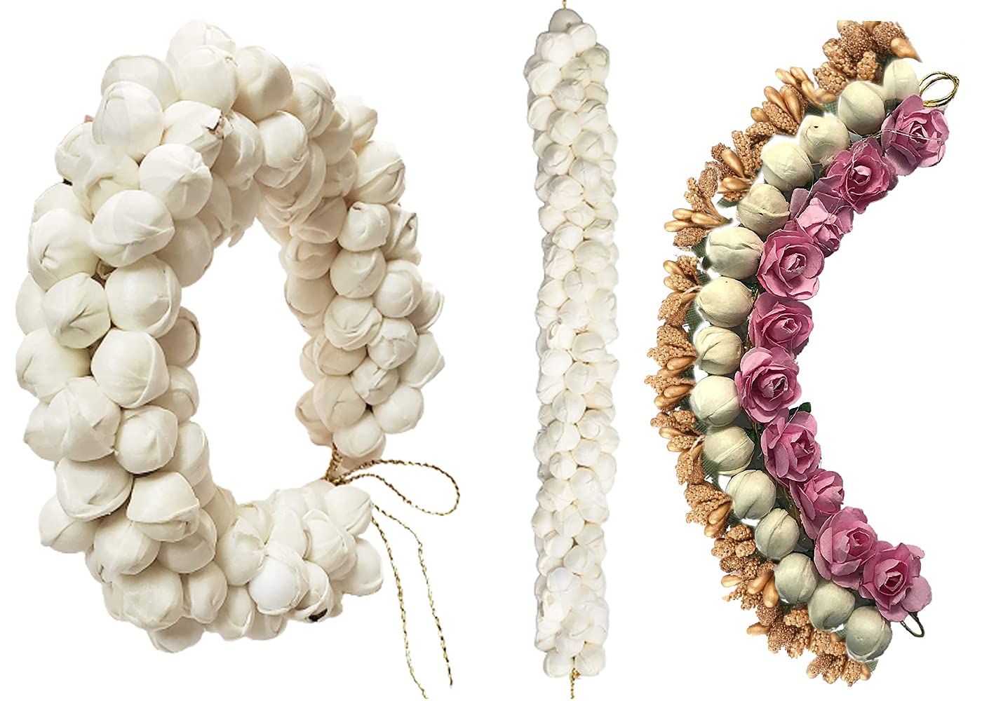Calitate24 Hair Artificial Gajra South Indian White Mogra Flower Hair ...