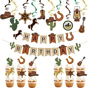 Amazon.com: Western Cowboy Party Decorations, Western Theme Birthday ...