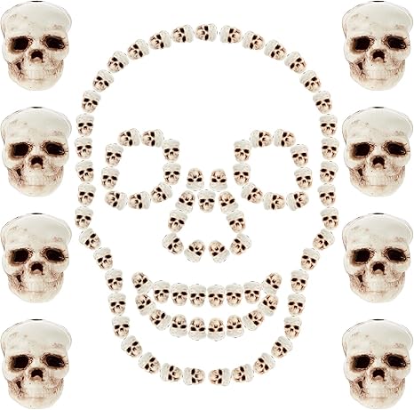 Amazon.com: 25 Pieces Halloween Plastic Mini Skull Miniature Skull Head ...