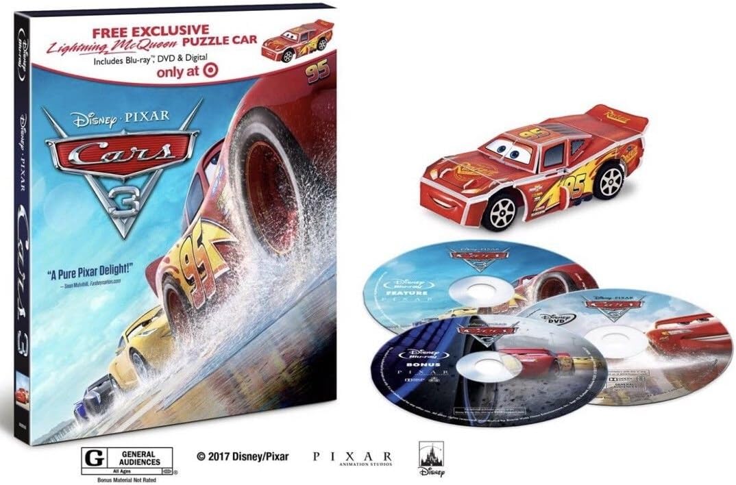 Cars 3 bluray dvd digital target exclusive lightning McQueen puzzle car ...