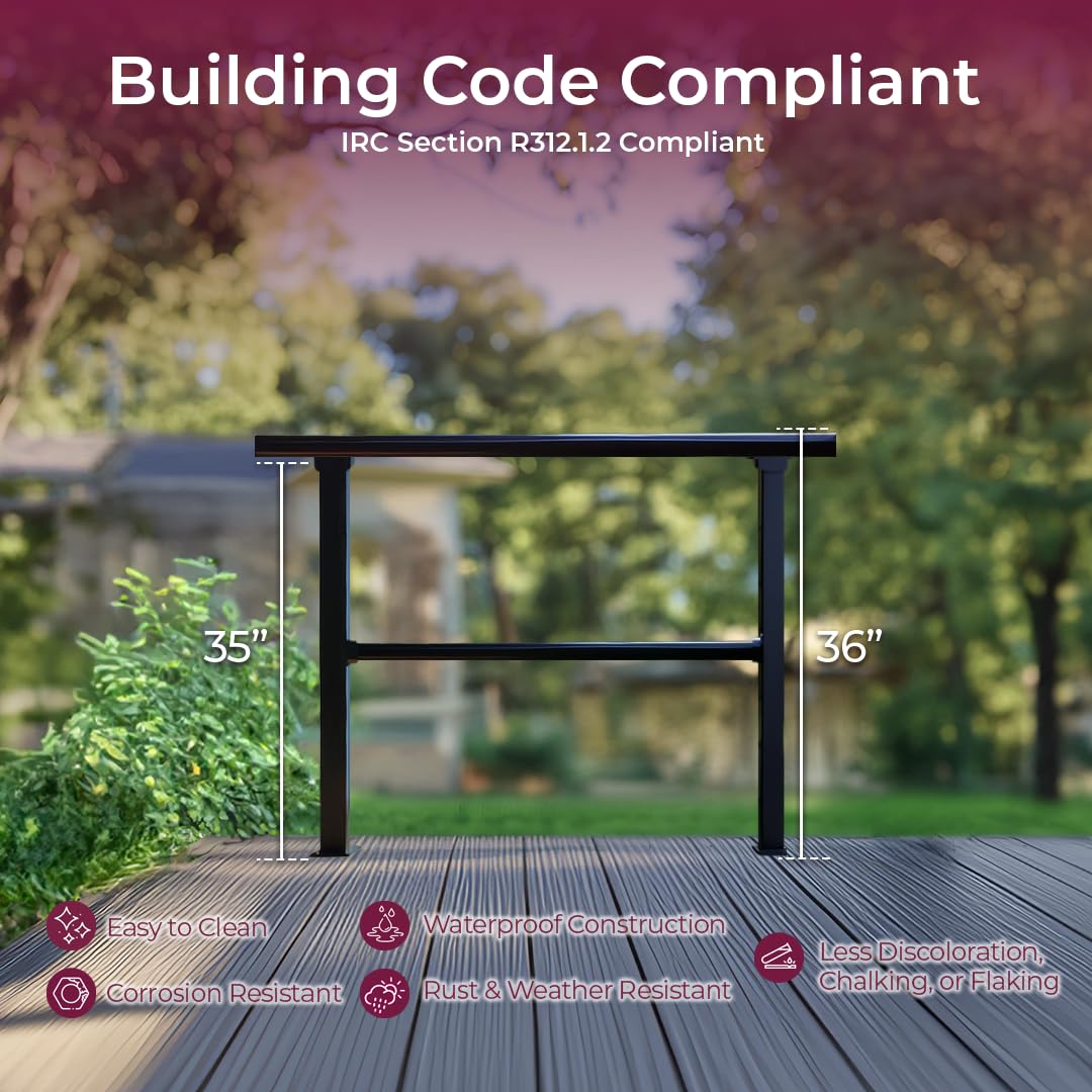 Snapklik.com : CR Fence & Rail Horizontal Metal Deck Railing, 4ft Wide ...