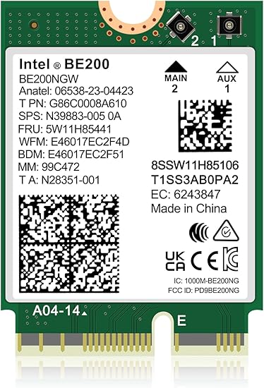Amazon.com: WiFi 7 Wireless Card Intel BE200 NGW, Bluetooth 5.4 ...