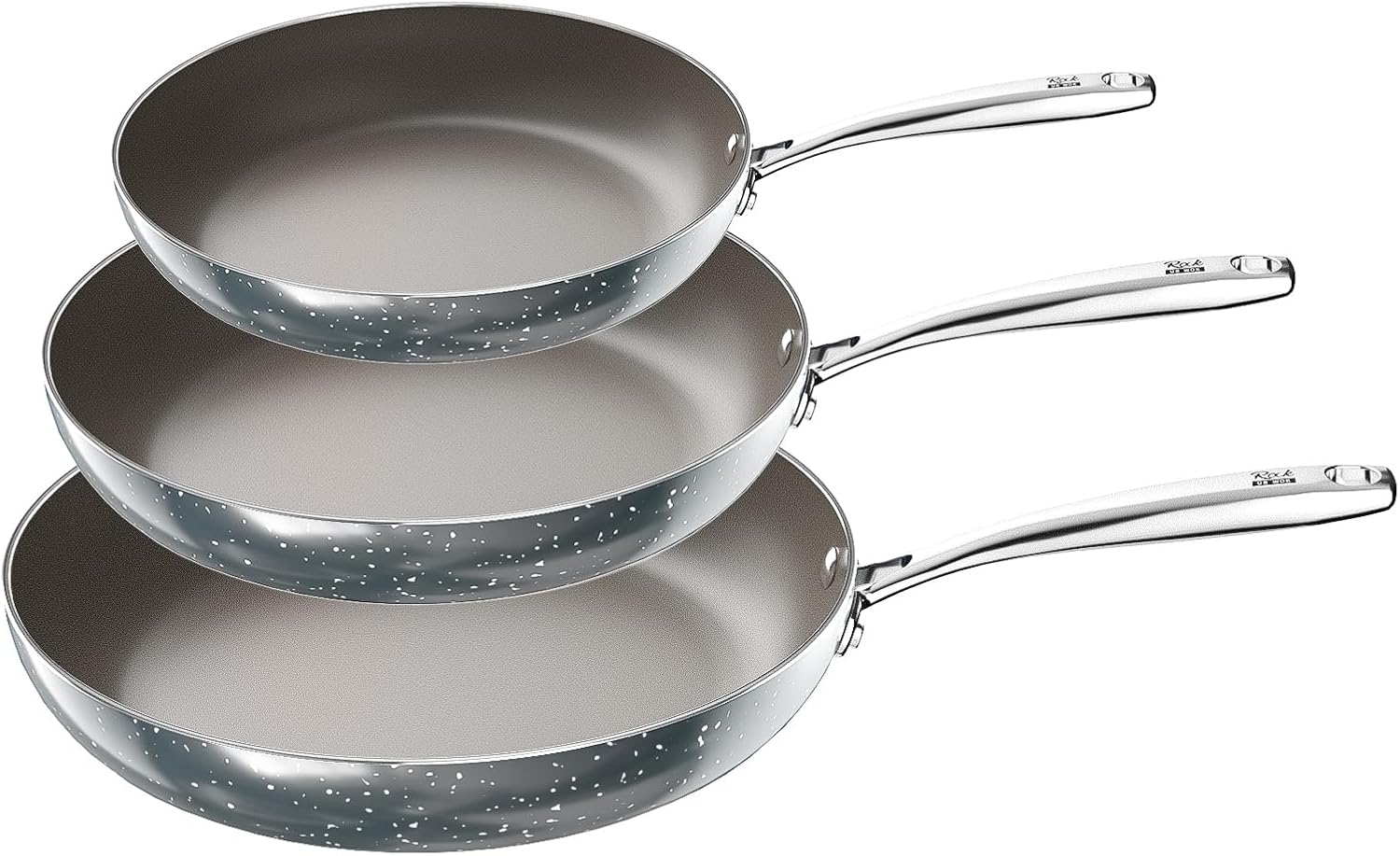 Amazon.com: ROCKURWOK Non Stick Frying Pans Ceramic Pan, 3-Piece Set ...