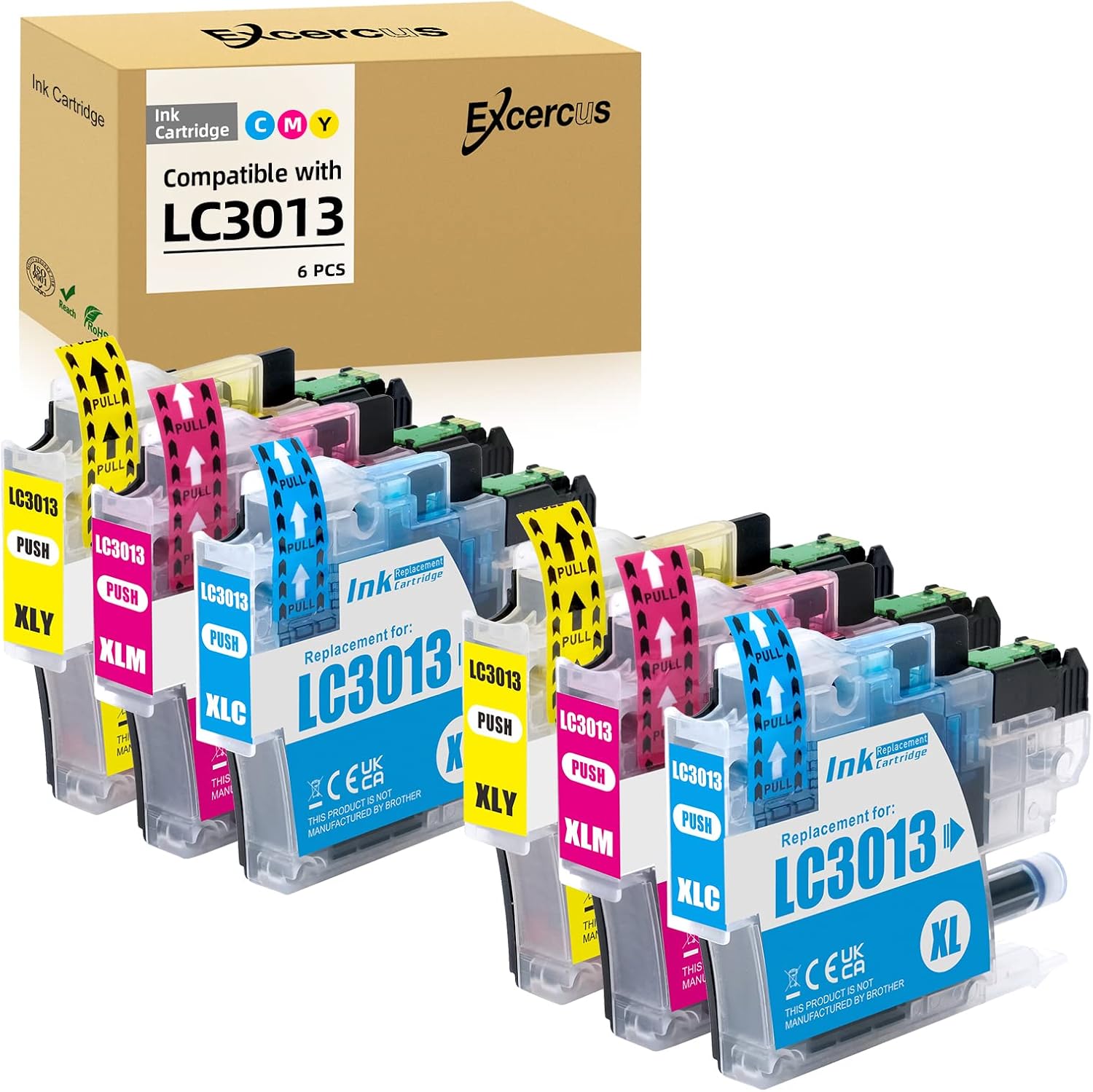 EXCERCUS LC3013 LC3011 Ink Cartridge Replacement for Brother LC3013 XL ...