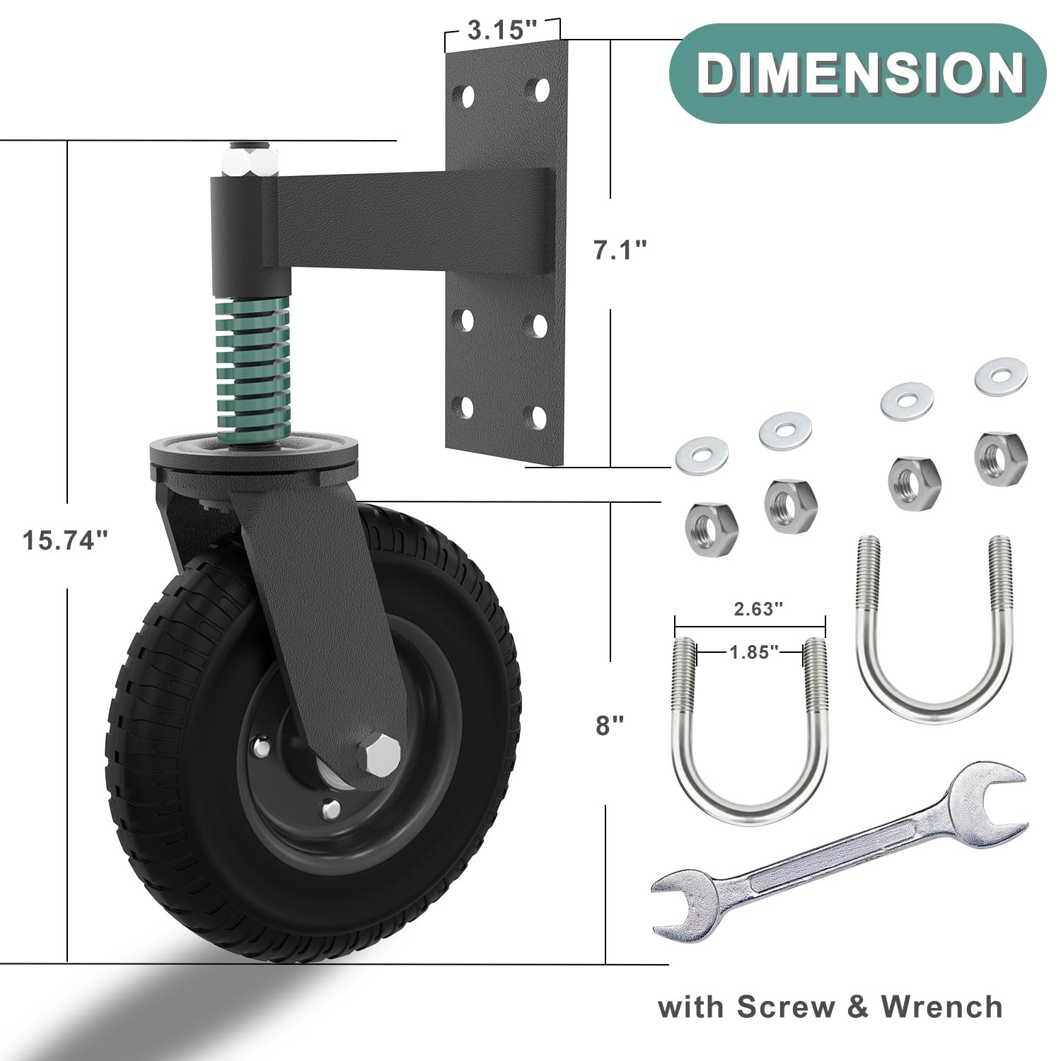Snapklik.com : Gate Wheel 8 Inch For Metal Tube Gate Wooden Gate,600 Lb ...