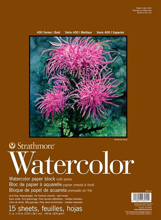 Amazon.com: Strathmore 400 Series Watercolor Block, Cold Press, 11"x15 ...